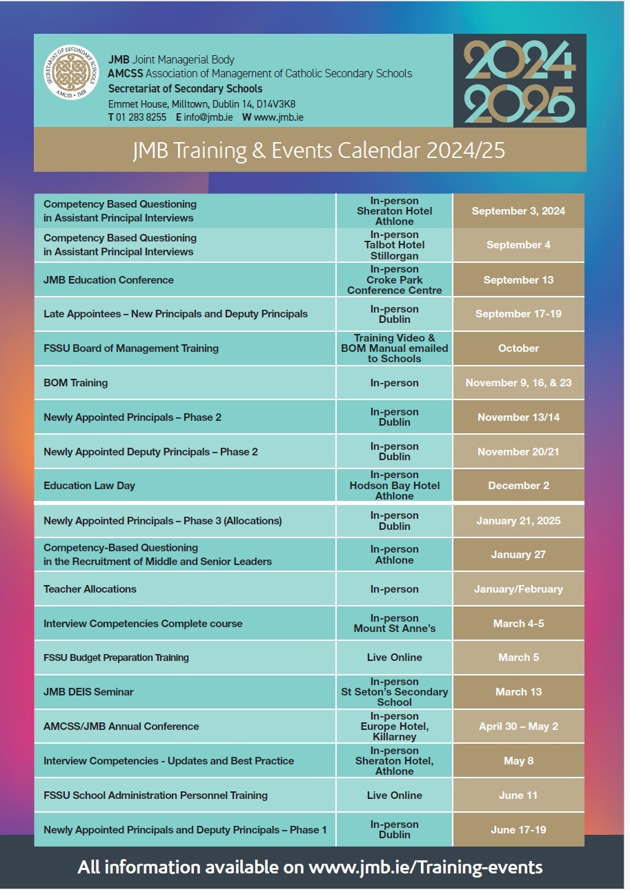 Events Calendar | Joint Managerial Body